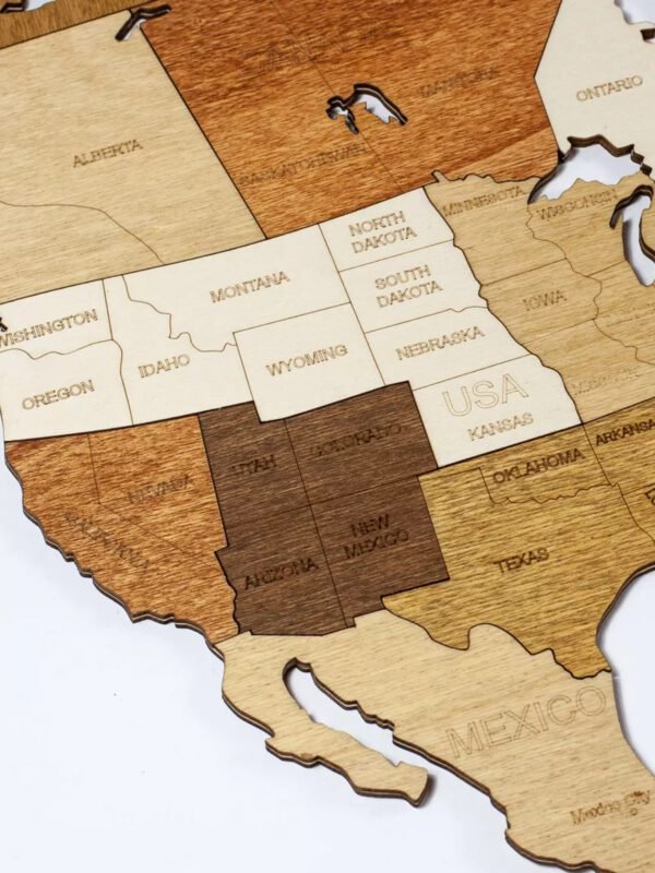 Premium 2D Wooden World Map - Map of Wood